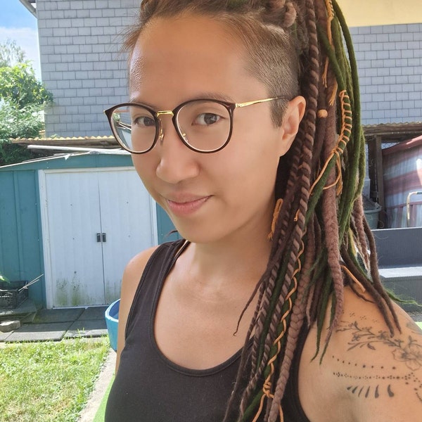 Wool Double Ended Single Ended Dreadlocks Braids Senegal Green Khaki ...