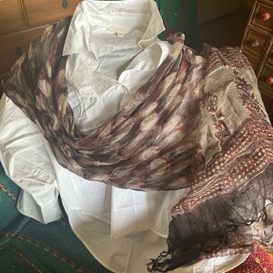 Poetry in Motion Ajrakh Natural Dyed Silk Scarf - Etsy
