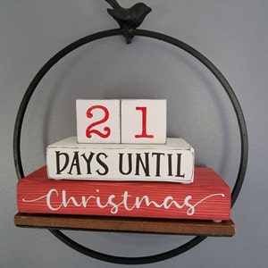 25 Days Until Christmas Countdown, Wooden Countdown Cubes, - Etsy