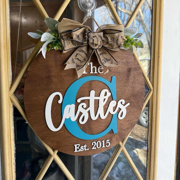Last Name Front Door Sign|last Name Door Sign|welcome Sign|last Name ...