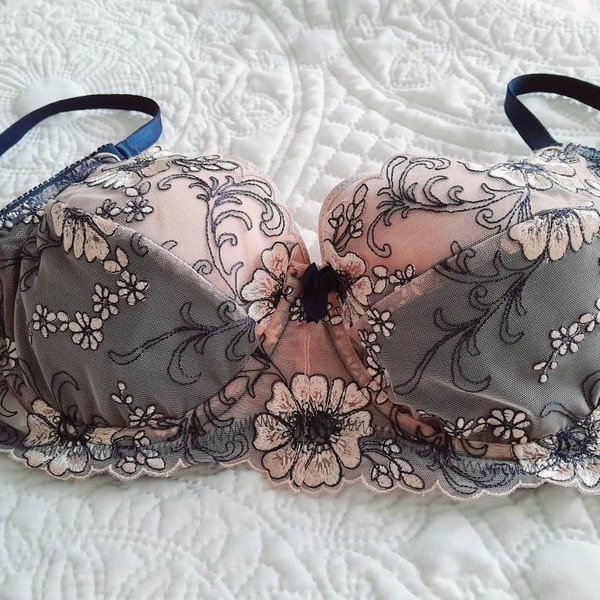 Bra DIY Lingerie Making Non Stretch Embroidered Lace 25cm Wide Marry Me ...