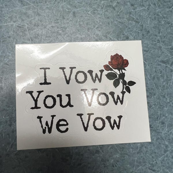 I Vow.you Vow.we Vow.sticker, Kindle Stickers, Waterproof Sticker, Book ...