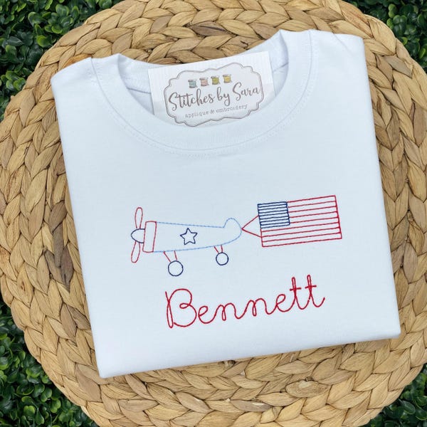 Patriotic Airplane Machine Embroidery Design - Etsy