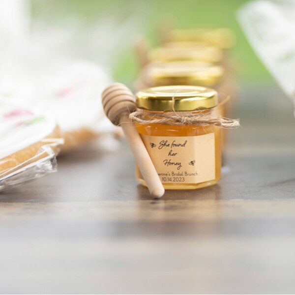 Honey Jar Wedding Favors - Mini Honey Jar Party Favors - Bridal Shower ...