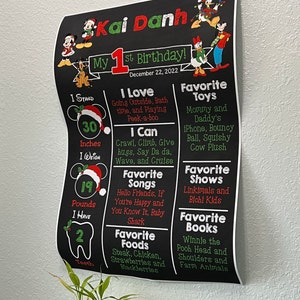 Any Age Mickey Mouse Birthday Poster Milestone Chart Printable 24x36 ...