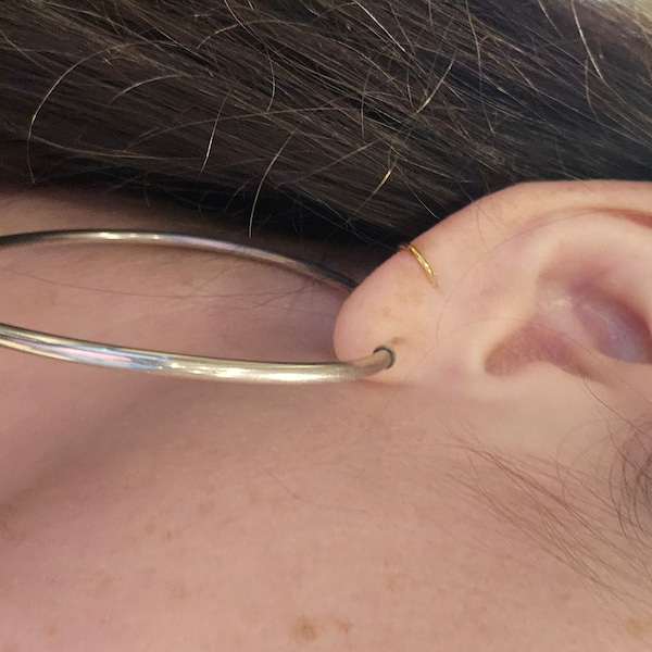 Tiny Clicker Ring • Tiny Plain Hinged Segment Hoop, Seamless Ring, Tiny Tragus Hoop, Cartilage ...