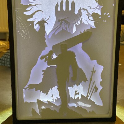 Handmade Witcher LED Light Box: Witcher World Scenes Gaming Room, Wall ...