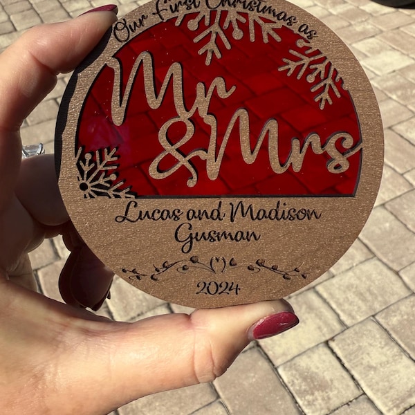 Personalizable 'our First Christmas As' Mr and Mrs Christmas Bulb ...