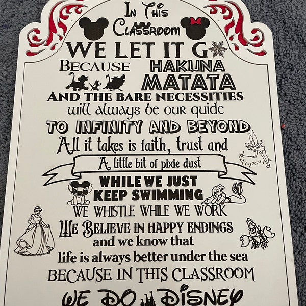 Disney Classroom Rules Sign, Disney Wall Art, Disney House Rules ...