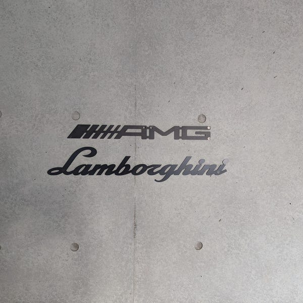 Mercedes AMG Metal Wall Art: Black Steel Car Logo, Garage Decor - Etsy