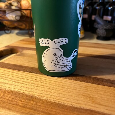 Funny Frog Self Care Sticker, Funny Frog Self Care Retro Sticker, Funny ...