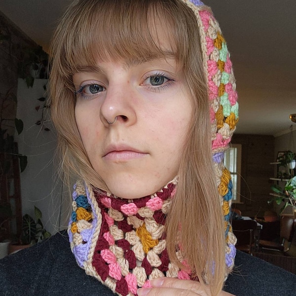 Colorful Knit Balaclava, Crochet Winter Balaclava, Knitted Ski Mask ...