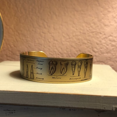 Anatomical Teeth Cuff Bracelet Tooth Jewellery Dentist Coworker Gift ...