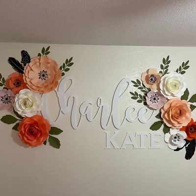 Boho 11 Pieces Paper Flowers Set, Paper Flowers Nursery Wall, Paper ...