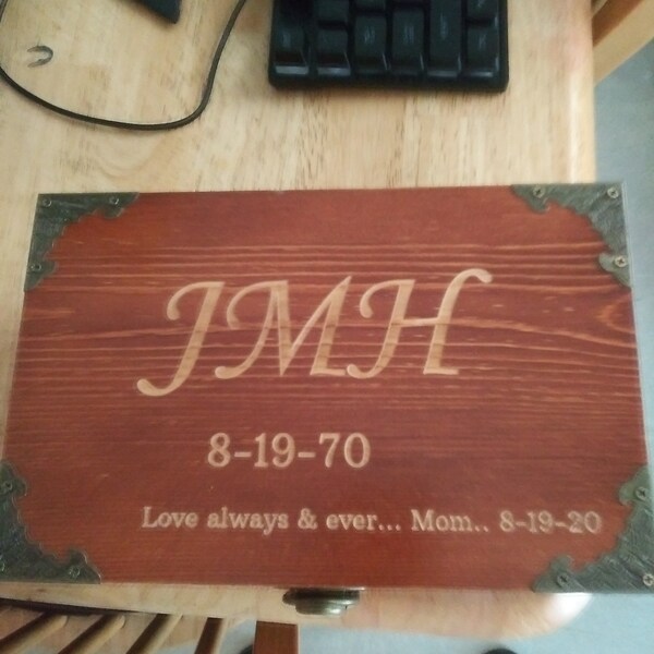 Personalized Wooden Gift Box With Lock & Key , Engraved Wood Jewelry ...