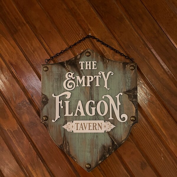 Customizable Rustic Wood Tavern Sign - the World Serpent - Etsy