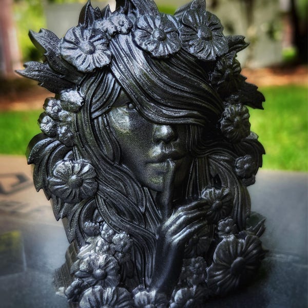 Ready to Paint Female Bust Statue, Flower Woman, Lady, Raw Materials ...