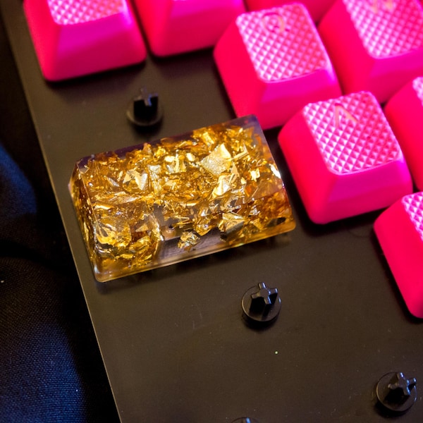 Epoxy Resin Gold Foil Keycaps Set for Mechanical Keyboard Unique ...