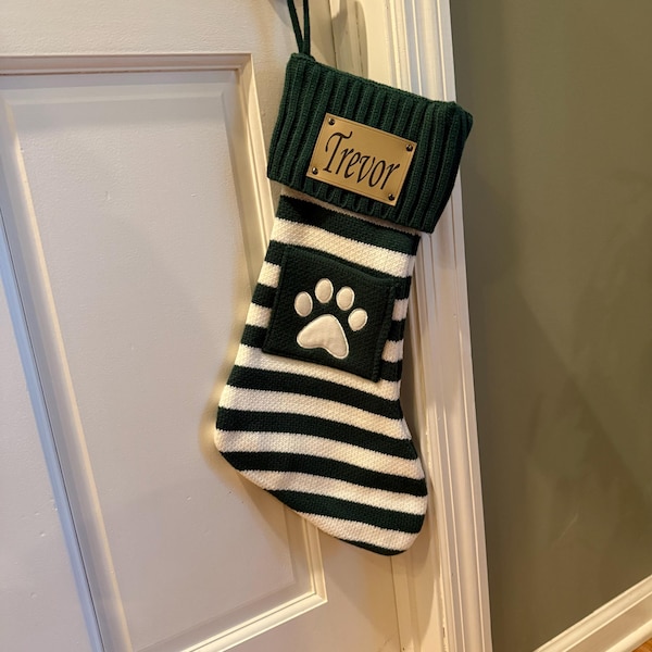 Personalized Christmas Stockings, Personalized Pet Paw Stockings ...