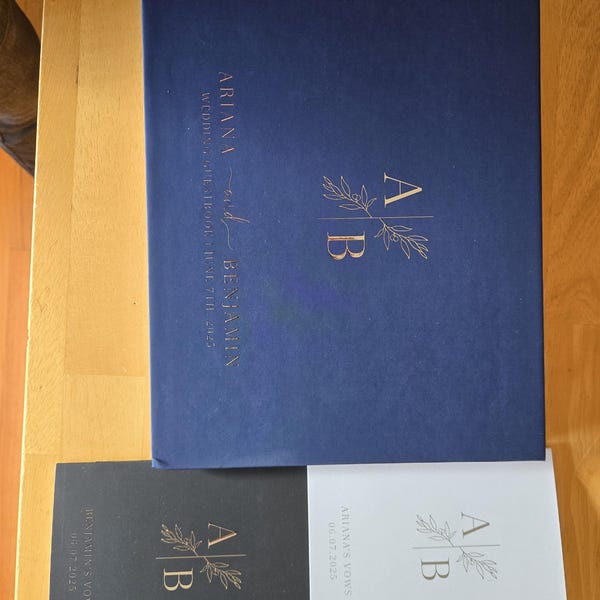 Wedding Vow Books, Custom Vow Books Set of 2, Personalized Vow Book ...