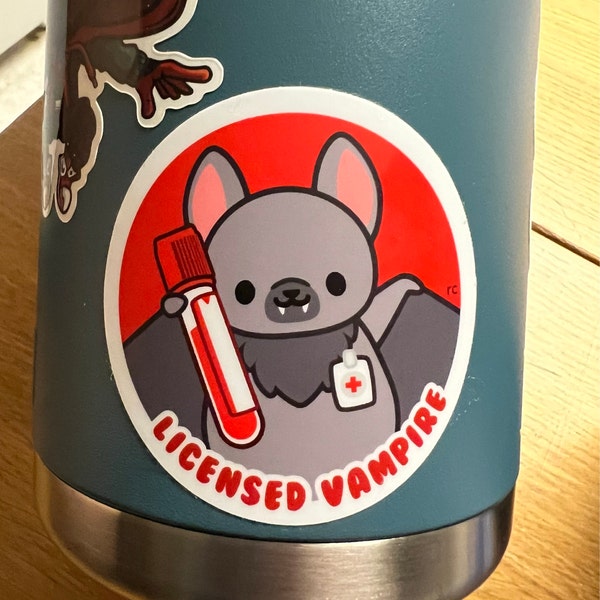 Licensed Vampire Sticker, Phlebotomist Sticker, Nurse Sticker, Blood ...