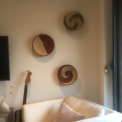 Handwoven Red Ugandan Wall Basket African Artisan Home Decor - Etsy