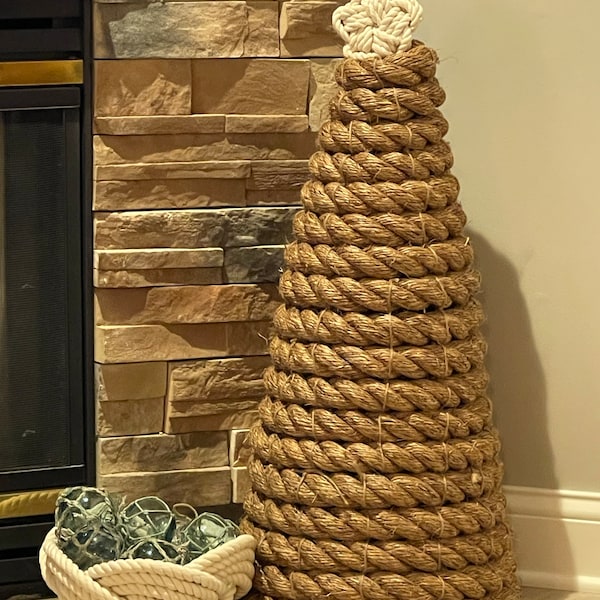 Rope Bowl Large White Cotton Rope Nautical Decor Kitchen Table ...