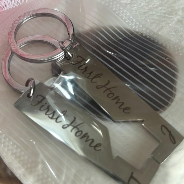 Personalised Country Keychain Two Home Keyring State Keychain Long ...