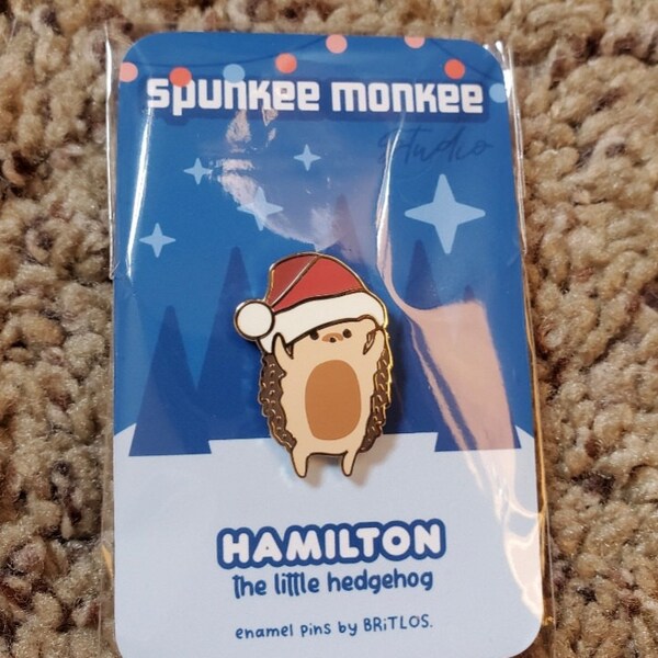 Hamilton the Hedgehog Enamel Pin | Cute Santa | Cute Kawaii Christmas ...