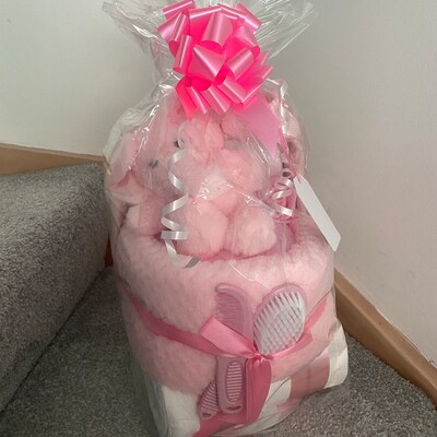 Baby Girl Hamper Basket, Luxury Baby Shower Gift, Baby Hamper, Baby ...