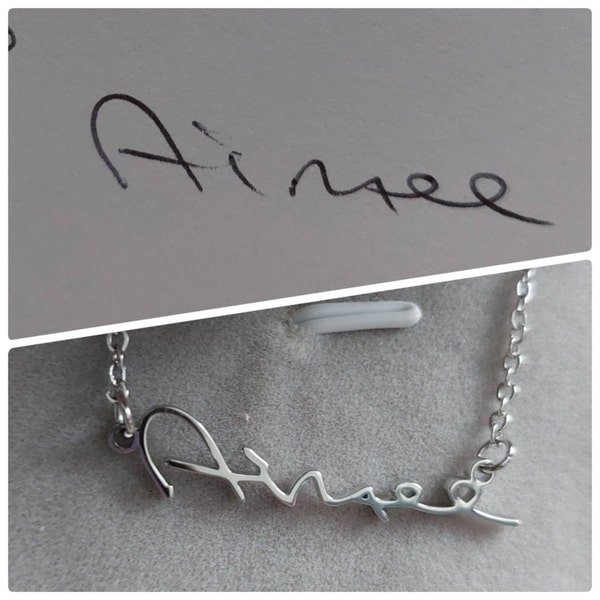 Actual Handwriting Necklace, Handwritten Necklace, Signature Necklace ...