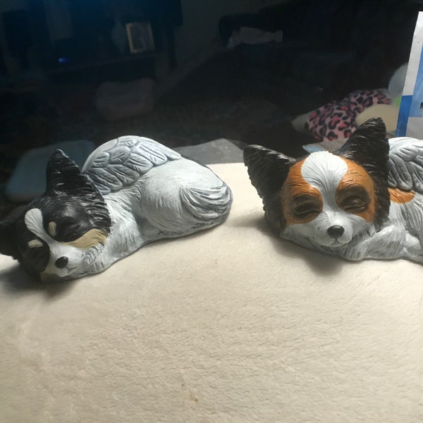 Papillon Angel Dog Statue - Continental Toy Spaniel - Papillion ...