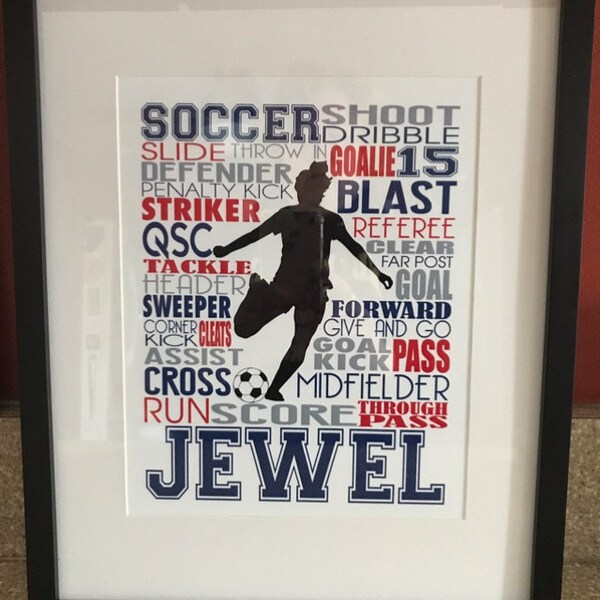 Soccer Poster, Soccer Wall Art for Girls, Soccer Word Art, Soccer Coach ...