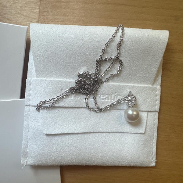 Single Real Pearl Necklace, Freshwater Pearl Pendent Necklace, Bridal ...