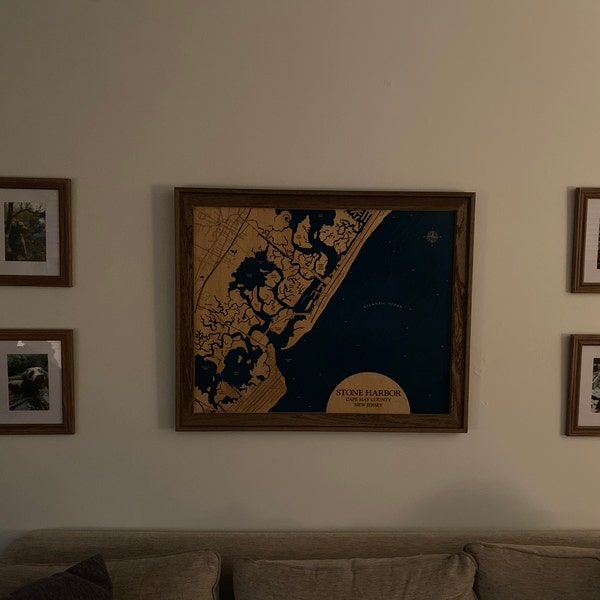 Stone Harbor NJ Map, Custom Island Sign, New Jersey Map, NJ Map, Beach ...