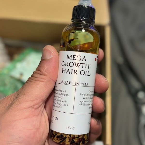 Mega Growth Nourishing Organic Hair Oil 4oz - Etsy