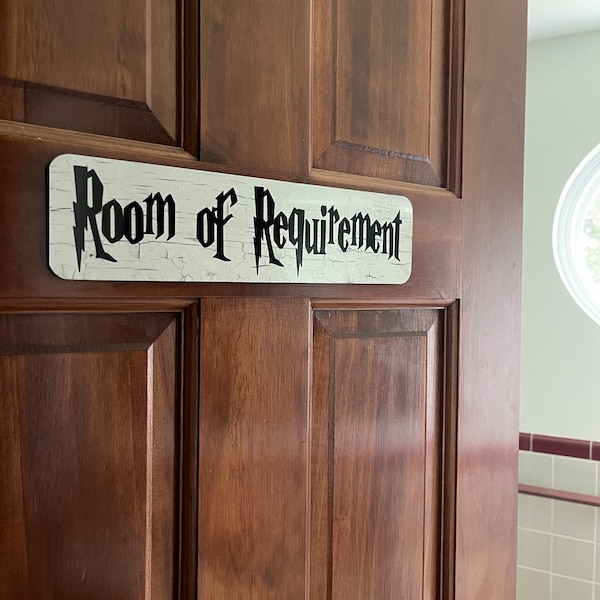 Room of Requirement You Choose Wood Look Background- Metal Sign 4"x18 ...