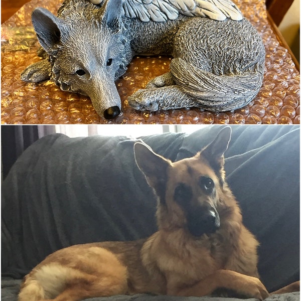 German Shepherd Angel Dog Statue - "forever My Guardian Angel" - Etsy