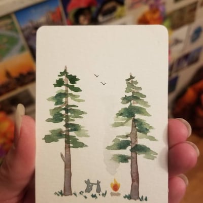 Small Watercolor Painting Mini Landscape Scene Framed Watercolor - Etsy