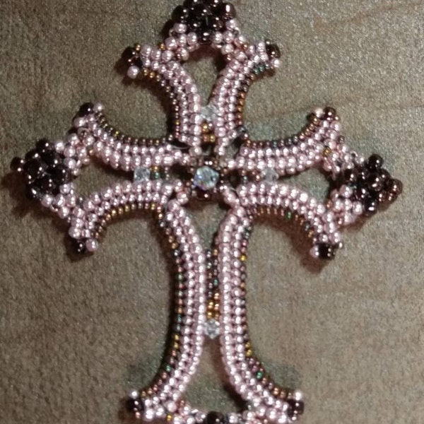 Beading4perfectionists : "milldred's Cross" Pendant ADVANCED Beading ...