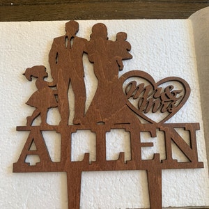 Family Cake Topper With Kids, Wedding Cake Topper, Couple Cake Topper ...