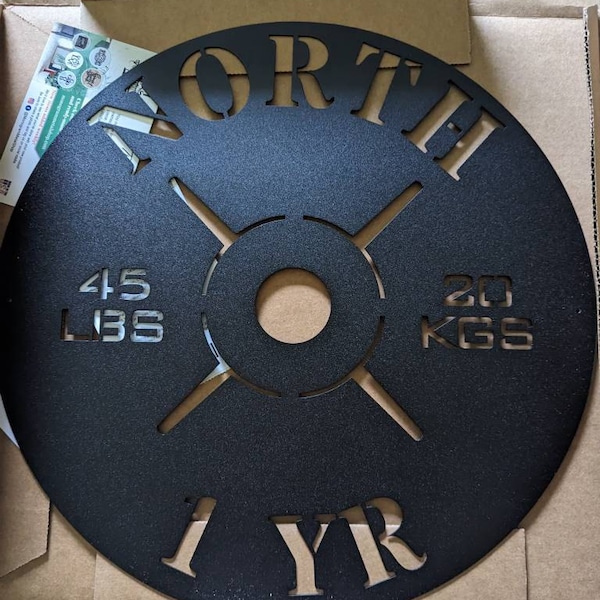 Gym Weight Plate Monogram, Personalized Home Gym Sign, Custom Metal ...