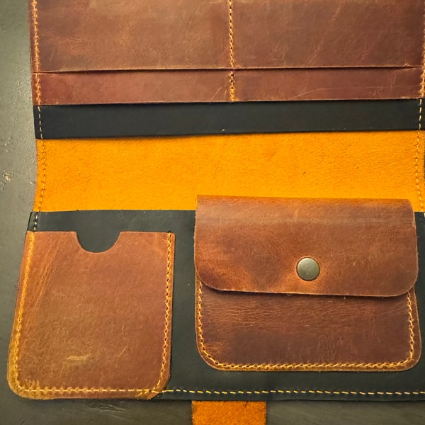 Leather Checkbook Sleeve, Checkbook Cover With Card Holders ...