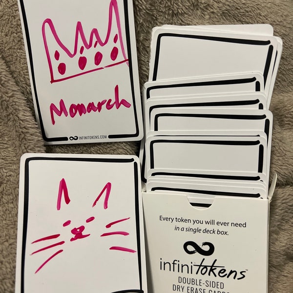 Infinitokens Dry Erase Cards/tokens - 25-pack (double-sided, Erasable ...