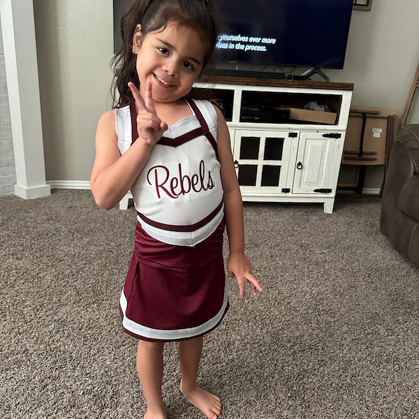 Navy & Gold Cheer Uniform, Customized Cheerleading Uniform, Girls Cheer ...