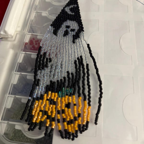 Halloween Spooky Ghosts Earrings Pattern | Tutorial Dangle Fringe ...