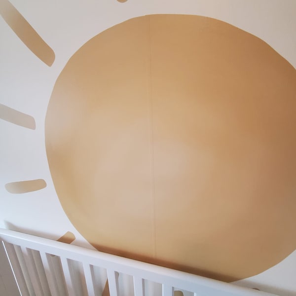 Large Full Size Painted Sun Removable Wall Decal / Oversized Sun Decal ...