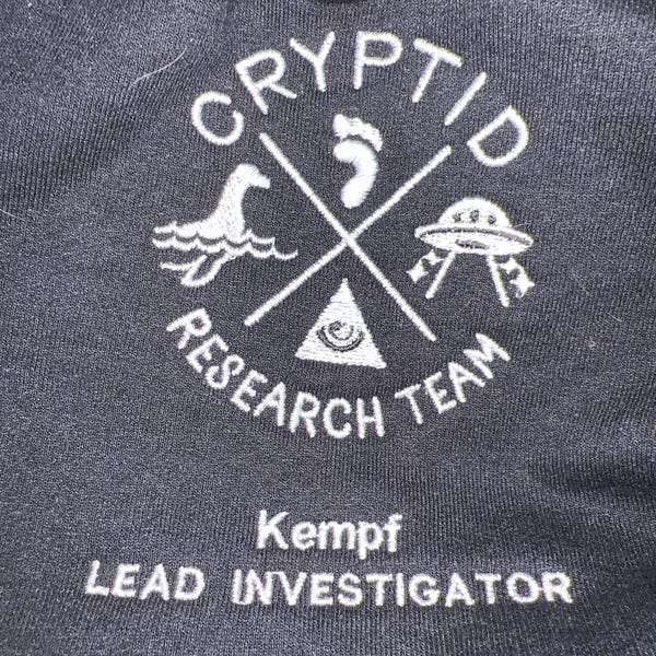 Cryptid Research Team Embroidered Shirt, Sweatshirt, Hoodie or Zipup ...