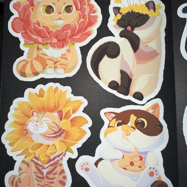 Floral Cat Sticker/ Waterproof Sticker/ Weatherproof/ Cute Sticker - Etsy