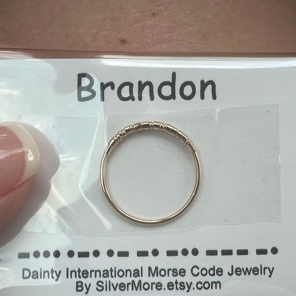 CUSTOM Morse Code Ring, Personalized Morse Code Ring, Any Word, Date ...